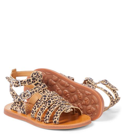 Plagette Gladiator Leopard Print Sandals In Brown Pom D Api Mytheresa