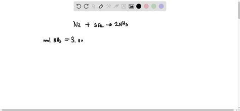 solved for the following balanced reaction n2 3h2 2nh3 if 20