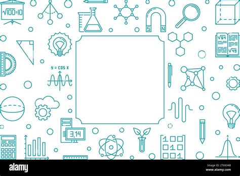 Science Technology Engineering And Mathematics Blue Frame Vector Stem Concept Illustration In