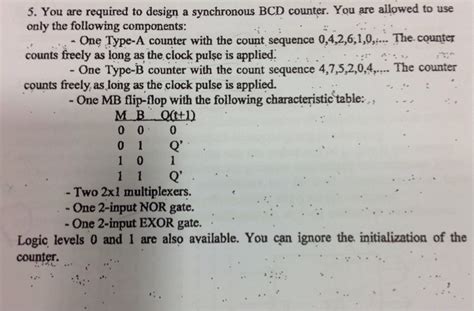 5 you are required to design a synchronous bcd