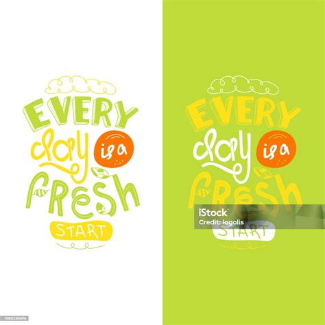 삶과 행복 매일에 대 한 동기 부여 따옴표 글자는 신선한 시작 이다 낙서 영감 따옴표입니다 아침 동기 부여 인용 디자인 한다 대 한 엽서 포스터 그래픽 디자인 개념에 대한