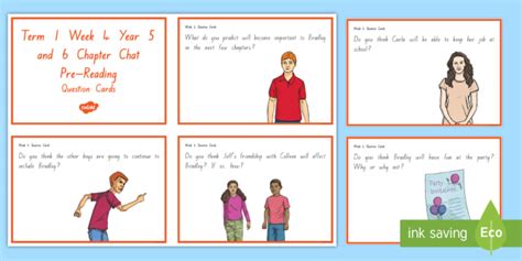 FREE Term 1 Week 4 Year 5 And 6 Chapter Chat Pre Reading Question