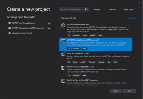 Create An Asp Net Web Application Net Framework Web Forms Or Mvc Using Azure Ad