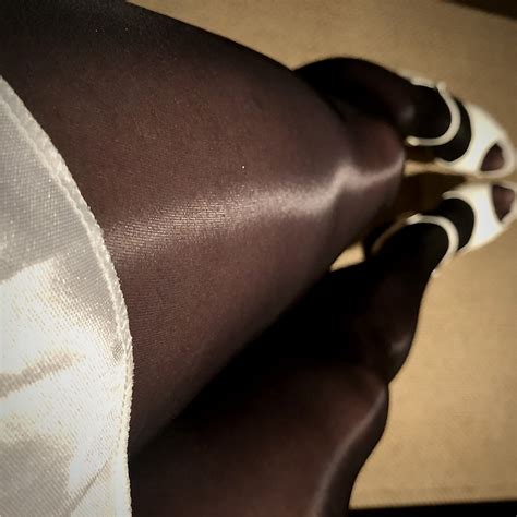 My Shiny Sheer Glossy Black Pantyhose And White Super Heels 5 Pics