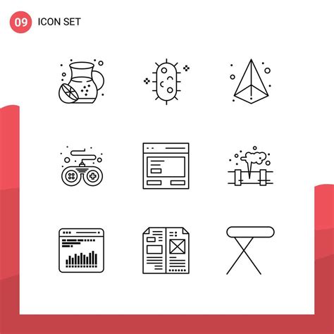 User Interface Pack Of 9 Basic Outlines Of Communication Action Box