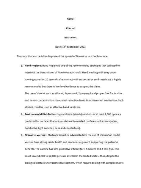 Norovirus Prevention Pdf Hygiene Hand Washing