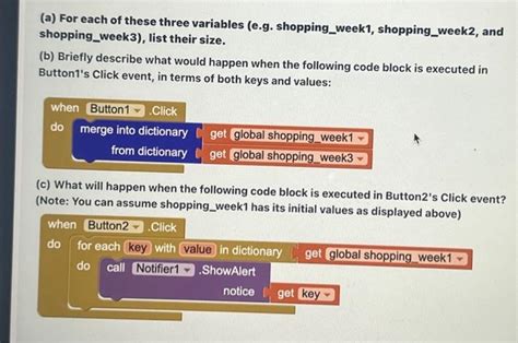 Solved Consider The Following Variables And Their Values