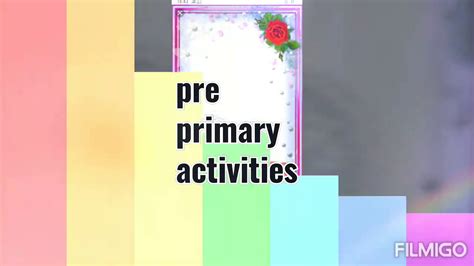 Pre Primary Activities Youtube