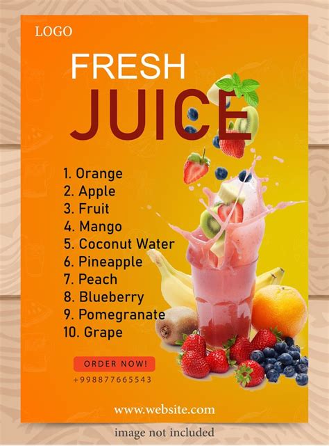 Premium Vector Fresh Fruit Juice Shop Poster Template Simple Design