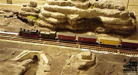 Zug In Fahrt Moba Modul Modellbahn Module Diorama Lasercut