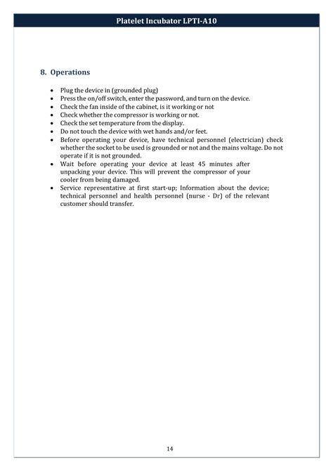Platelet Incubator Lpti A10 Operating Manual Labtron
