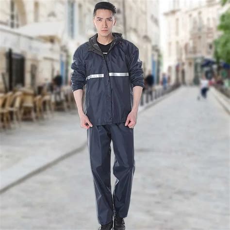 Reflective Rain Suit Full Body Raincoat And Pants Set Waterproof For