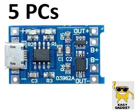 5pcs tp 4056 charging module 1a 18650 lithium battery charger module