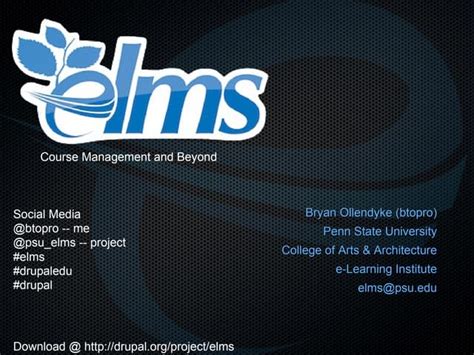 Elms Course Management And Beyond Ppt