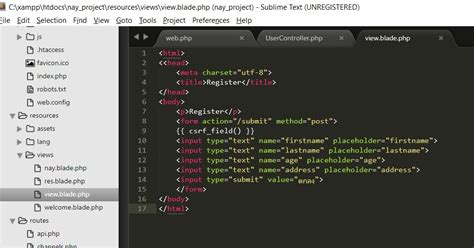 การส่งข้อมูลจาก Form ในหน้า View ไปยัง Controller เพื่อบันทึกลงใน