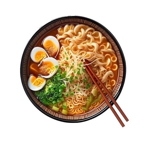 Ramen Soup Toppings Cuisine Bowl Png