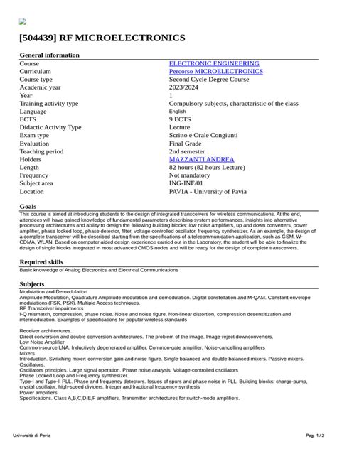 Report Rf Microelectronics Pdf