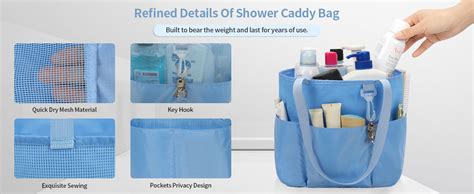 Onemoky Mesh Shower Caddy Portable Travel Toiletry Bag For