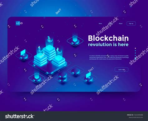 Cryptocurrency Blockchain Isometric Composition People Analysts Stock