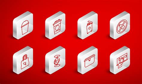 플라스틱 오염 중지 종이 유리 쓰레기통 병 없음 도시락 물 지구 지구본을 들고 있는 손 재활용 아이콘이 있는 쇼핑백을 설정합니다