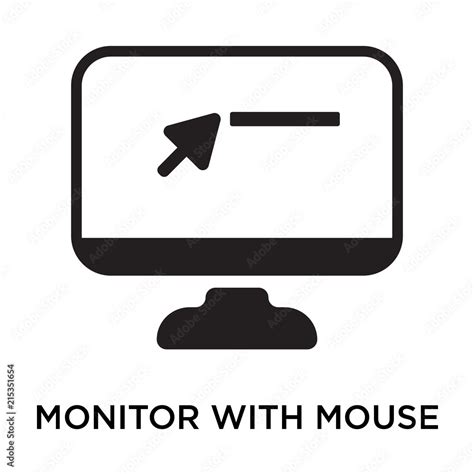 monitor with mouse cursor icon vector sign and symbol isolated on white