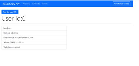 GitHub EmreTurkannn React CRUD APP