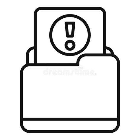 Folder Error Icon Outline Vector Virus Laptop Stock Vector