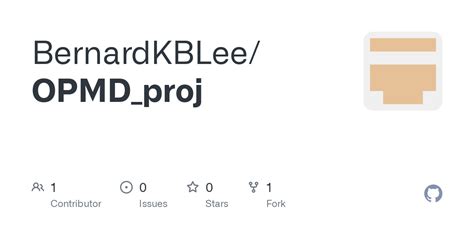 github bernardkblee opmd proj