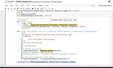 unable to complete week 3 programming assignment nlp with attention