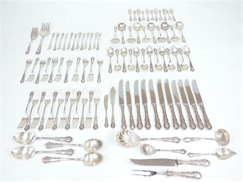 At Auction Reed And Barton Georgian Rose Sterling Silver Flatware 94