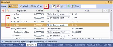 Live Variables Live Watch Visualgdb Documentation
