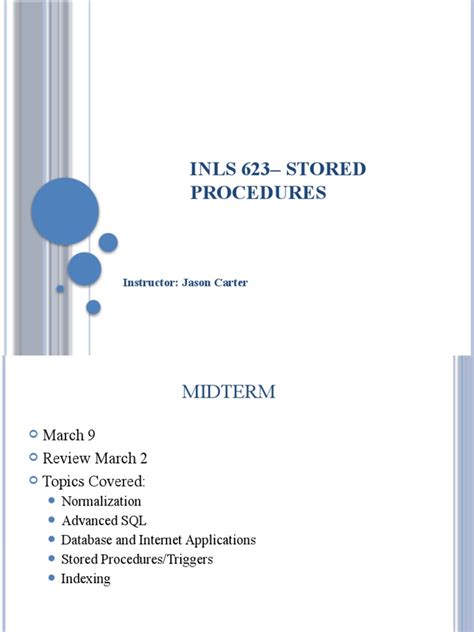 6 Stored Procedures Pdf Parameter Computer Programming Databases