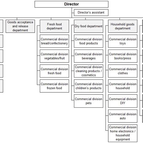 Example Of The Area Structure In A Large Scale Retail Company Source Download Scientific