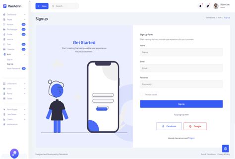 free vanilla js bootstrap admin dashboard template plainadmin