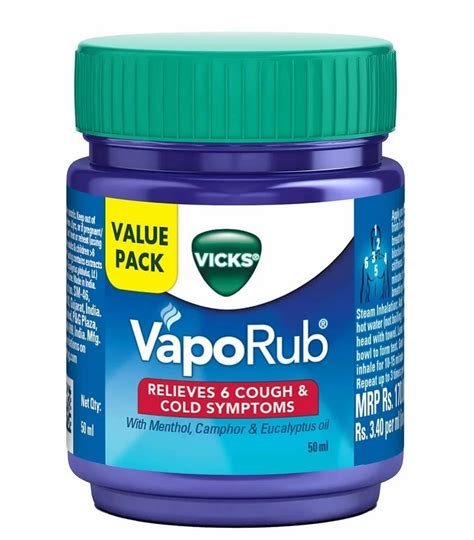 50ml Vicks Vaporub Balm For Clinical Packaging Type Plastic Bottle