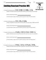 Mastering Limiting Reactants Practice Problems Explained Course Hero
