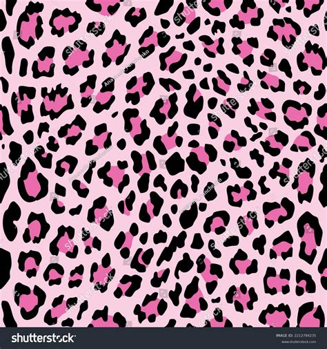 Seamless Leopard Pattern Fashionable Pink Background Stock Vector