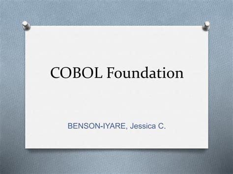 Cobol Foundation 1 Ppt