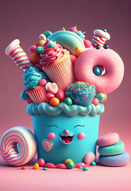Premium Photo Adorable Candy Characters Cute Funny