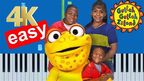 Gullah Gullah Island Theme Song Slow Easy Beginner Piano Tutorial 4k