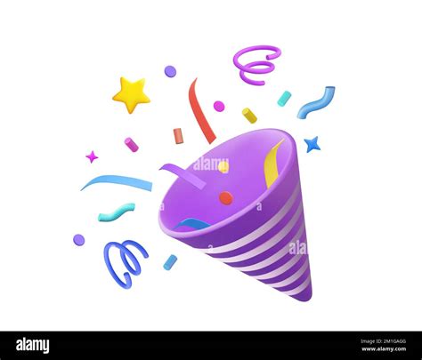 3d Party Popper Stock Vector Image And Art Alamy