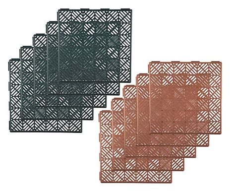 Terracotta Interlocking Plastic Garden Tiles Decking Nonslip Floor Lawn Outdoor Tiles 5pk