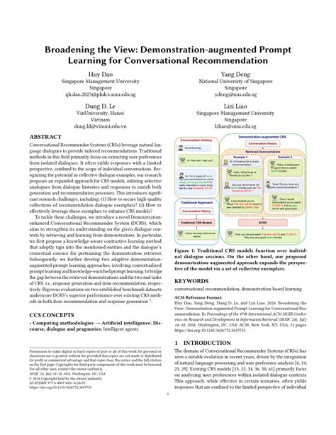 Pdf Broadening The View Demonstration Augmented Prompt Learning For Conversational Recommendation