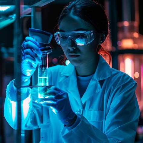 Premium Photo Using Microscope While Making Research In Contemporary Lab