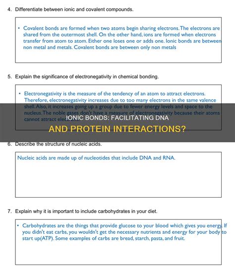 Ionic Bonds Facilitating Dna And Protein Interactions Medshun