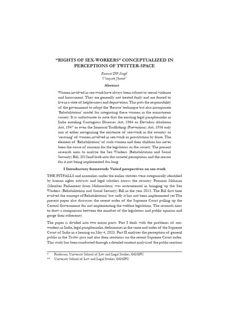 22 rights of sex workers conceptualized in perceptions of twitter space