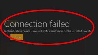FiveM-Connection Failed-Authentication Failure- Invalid... | Doovi