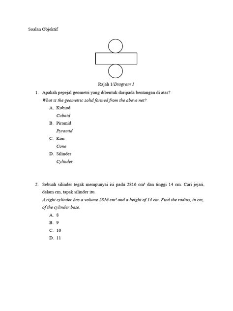Soalan Math Objektif Pdf