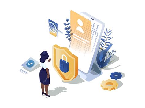 Premium Vector Fraud Protection Concept 3d Isometric Web Scene People Protecting From Hacker