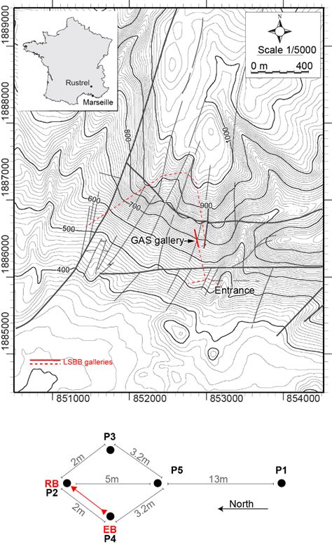 Localization Gas Gallery In The Lsbb And Disposition Of The Boreholes